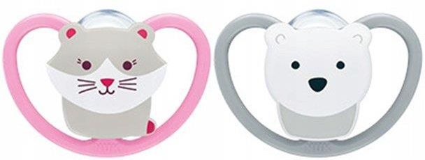 Nuk Space Smoczek Uspokajający Silikonowy Różowy Kot Szary Miś 6-18M 2Szt. - Ceny i opinie ...
