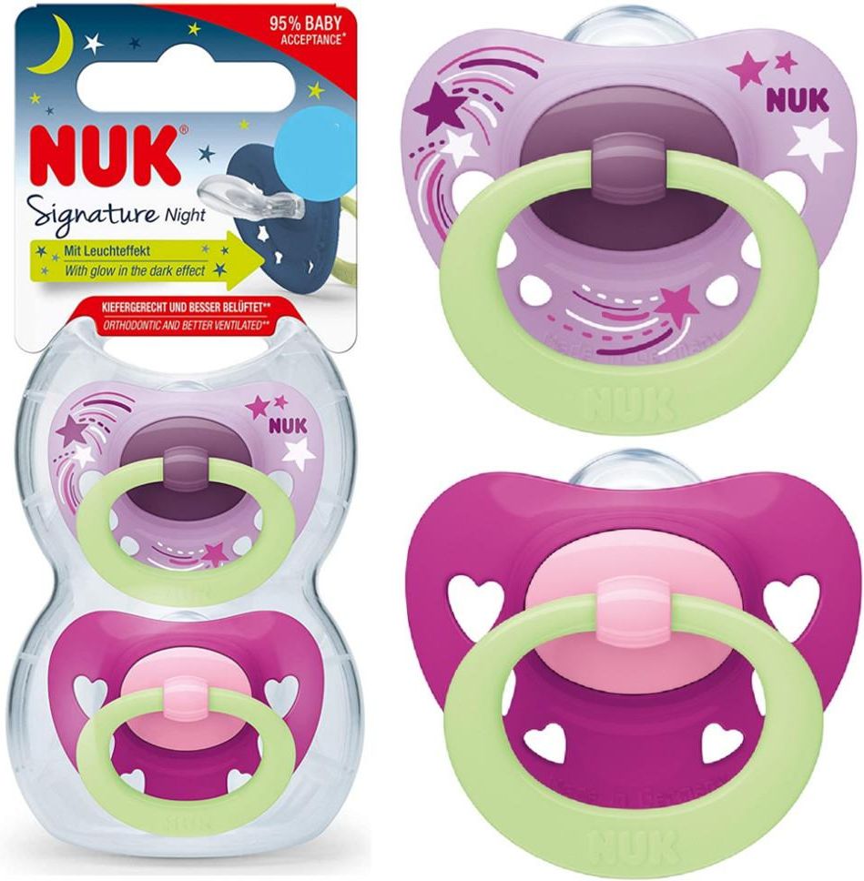 NUK Classic Signature Night 0-6M fioletowy 2 szt. - Ceny i opinie ...