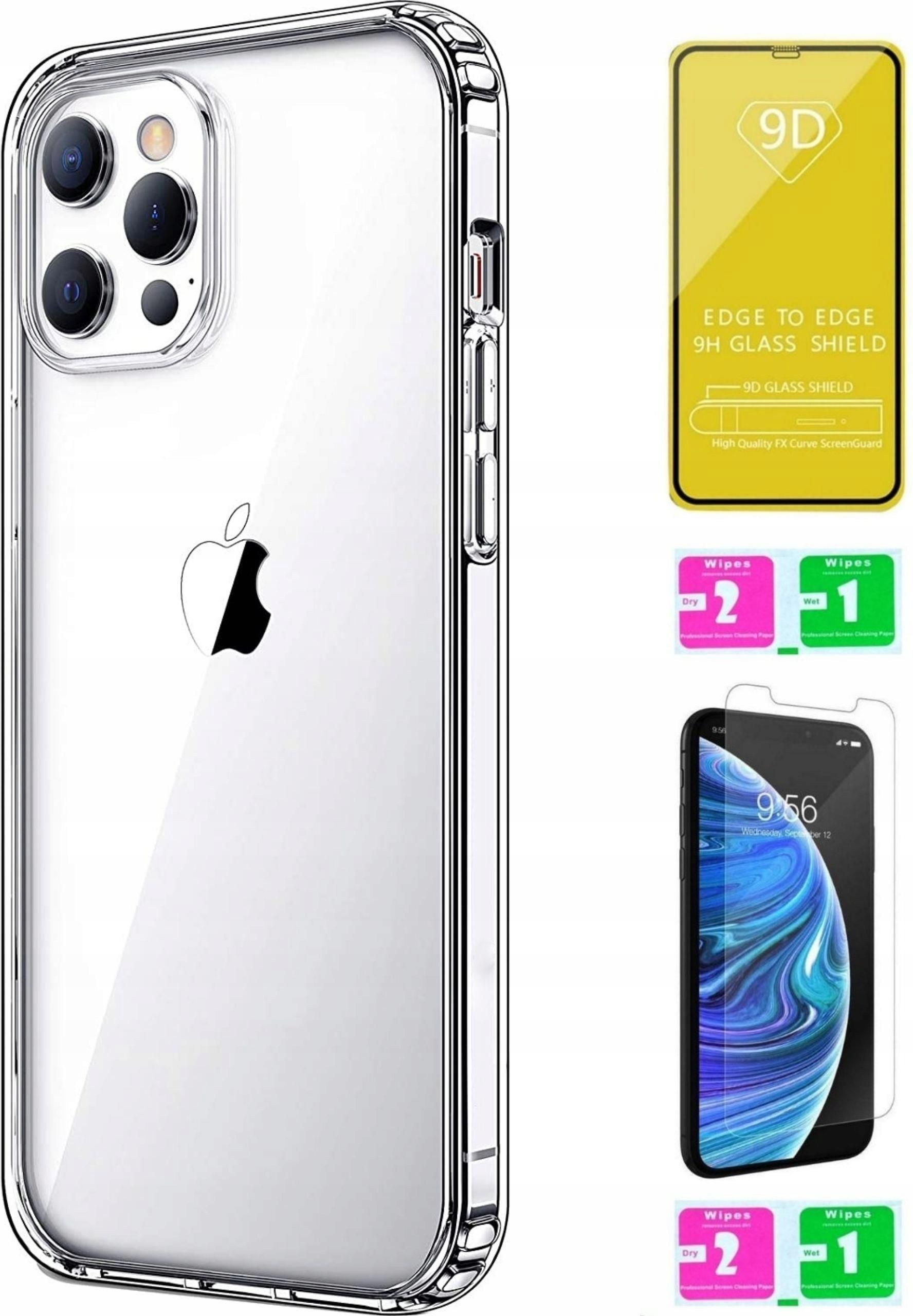 Etui Iphone 12 / Pro Przezroczyste 2mm + 2x Szkło - Etui na telefon ...