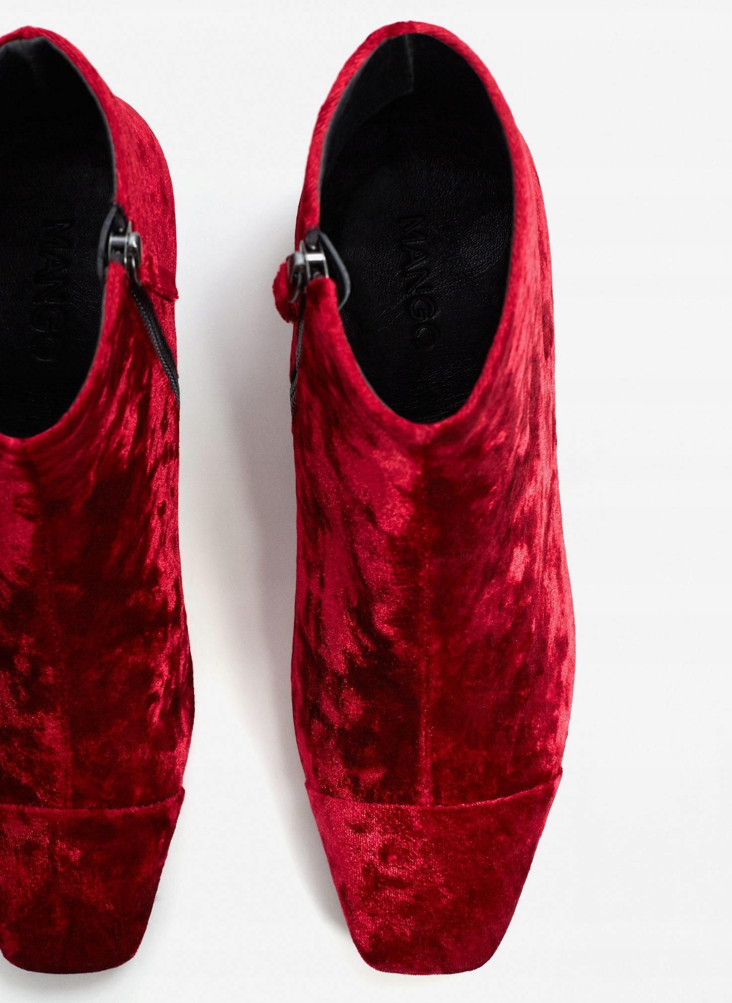 S71819 Mango__dds Czerwone Welurowe BOTKI__38 - Ceny i opinie - Ceneo.pl