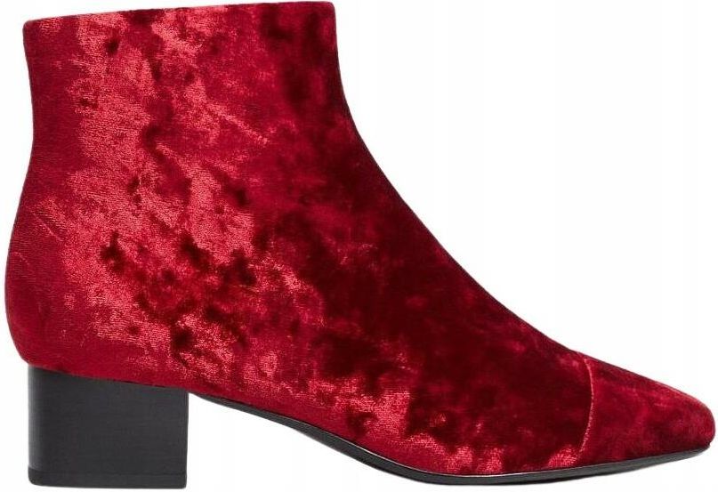 S71819 Mango__dds Czerwone Welurowe BOTKI__38 - Ceny i opinie - Ceneo.pl