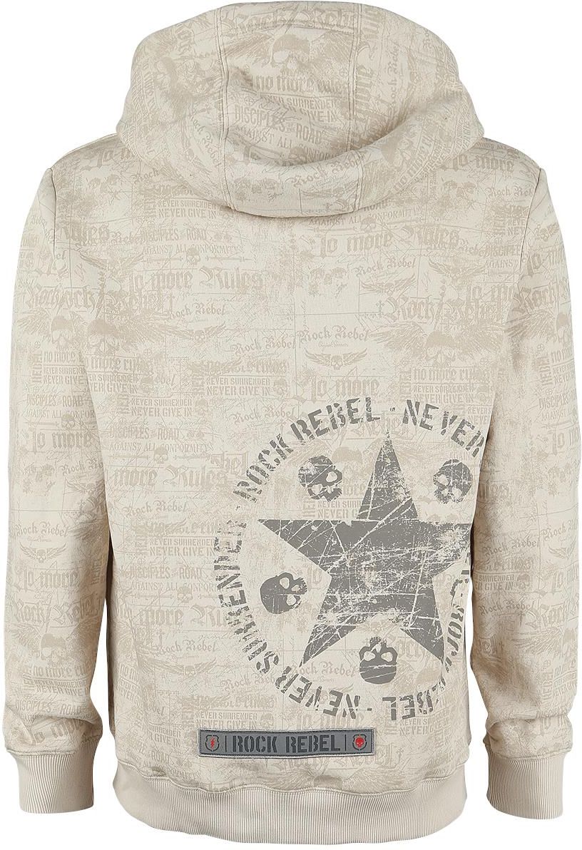 Rock Rebel by EMP - Beige Hooded Jacket with Prints - Bluza z kapturem ...