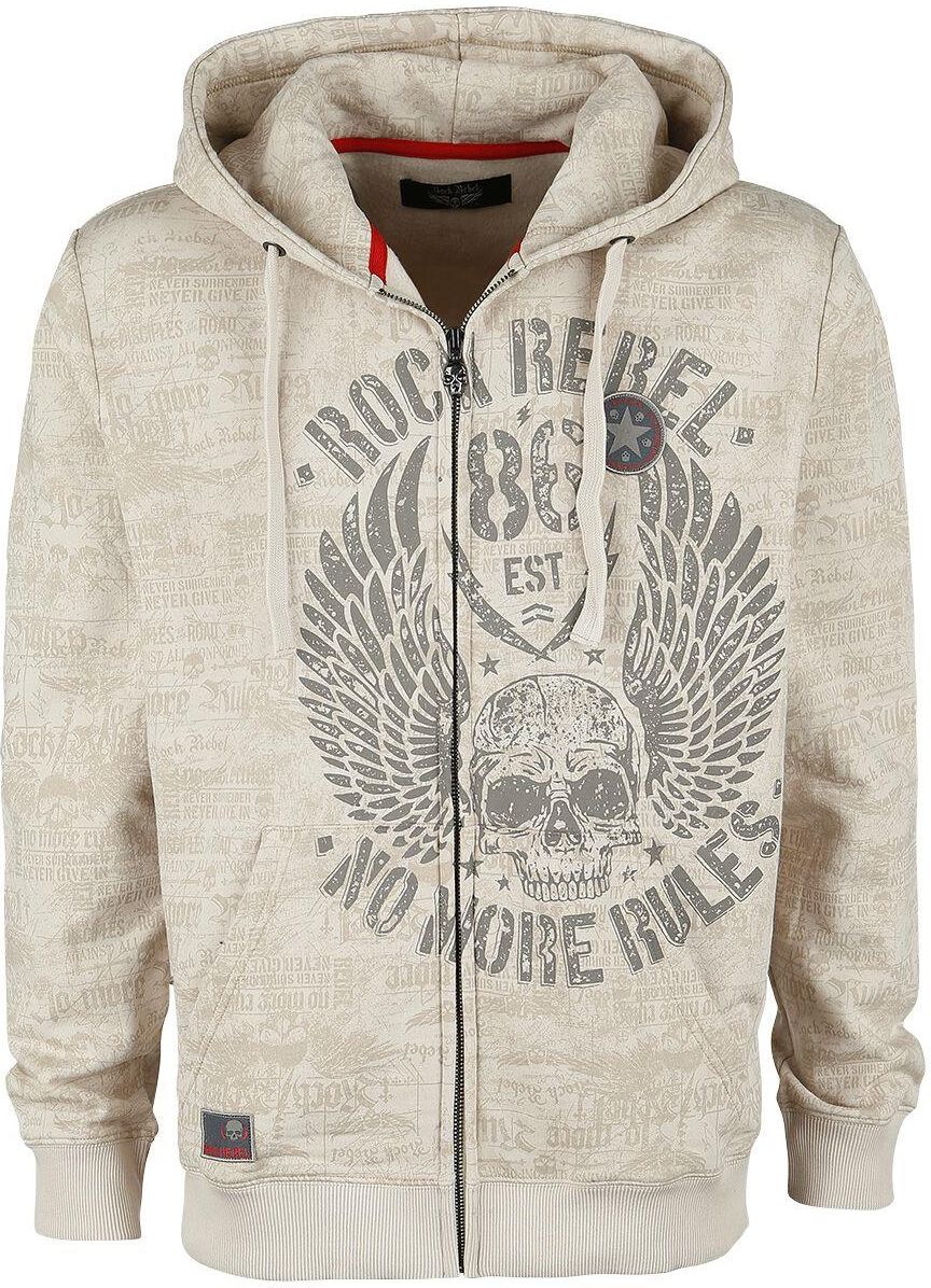 Rock Rebel by EMP - Beige Hooded Jacket with Prints - Bluza z kapturem ...