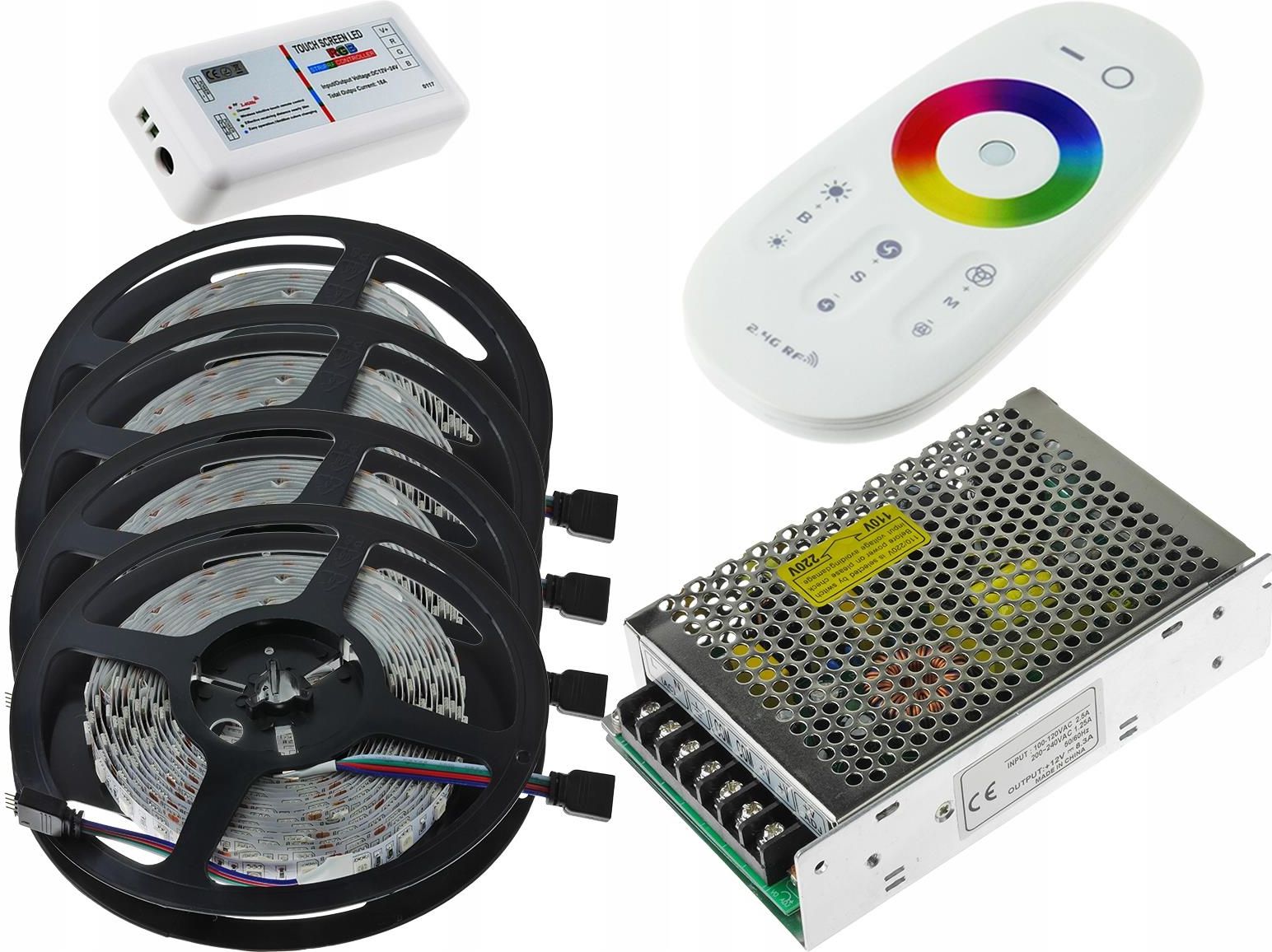 Ledprzeznet Zestaw 20M 600 Led Pilot Taśma Zasilacz Rgb Biały ...