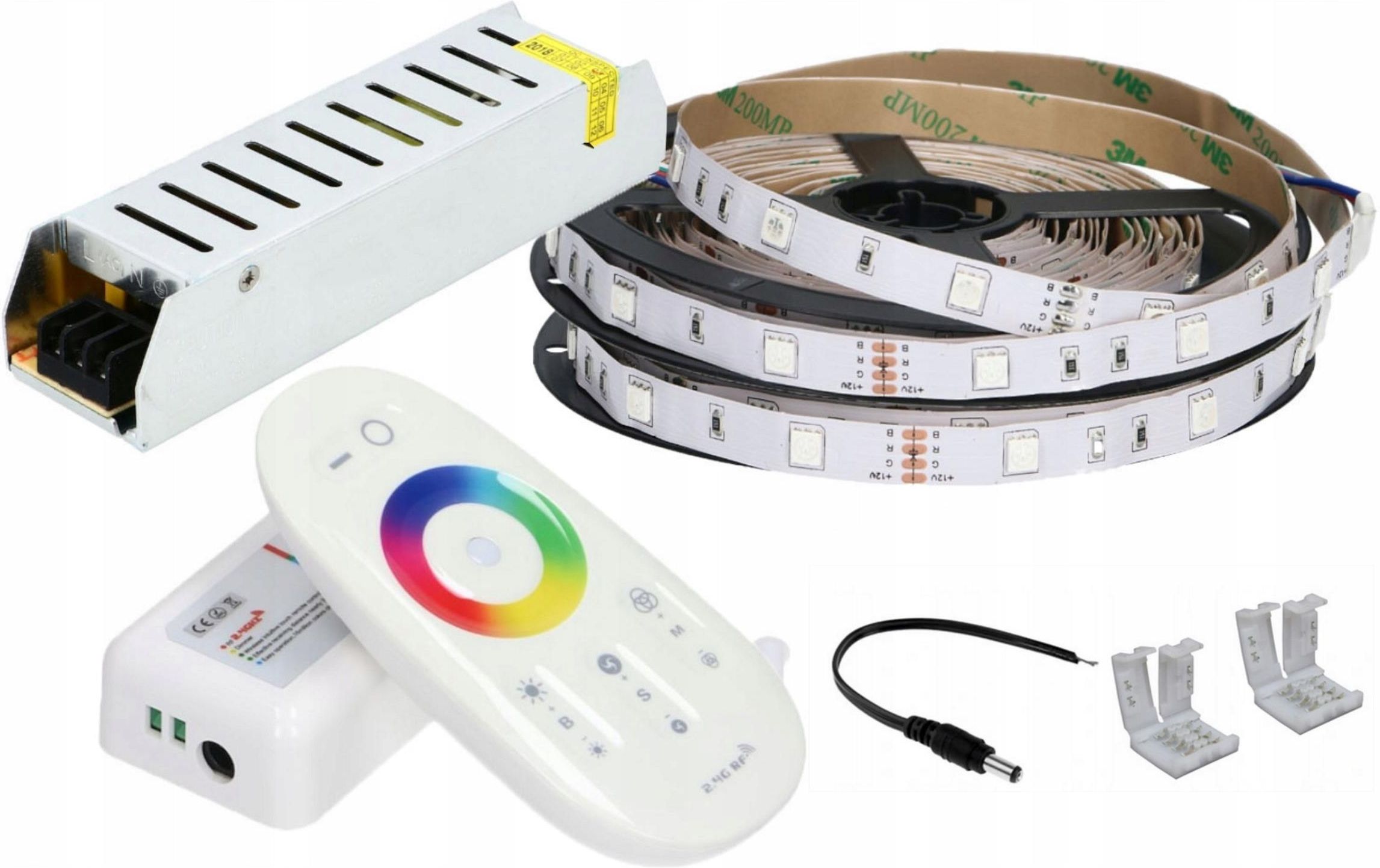 Artlight Zestaw 12m Taśma Led Rgb + zasilacz + pilot dotyk (6774212 ...
