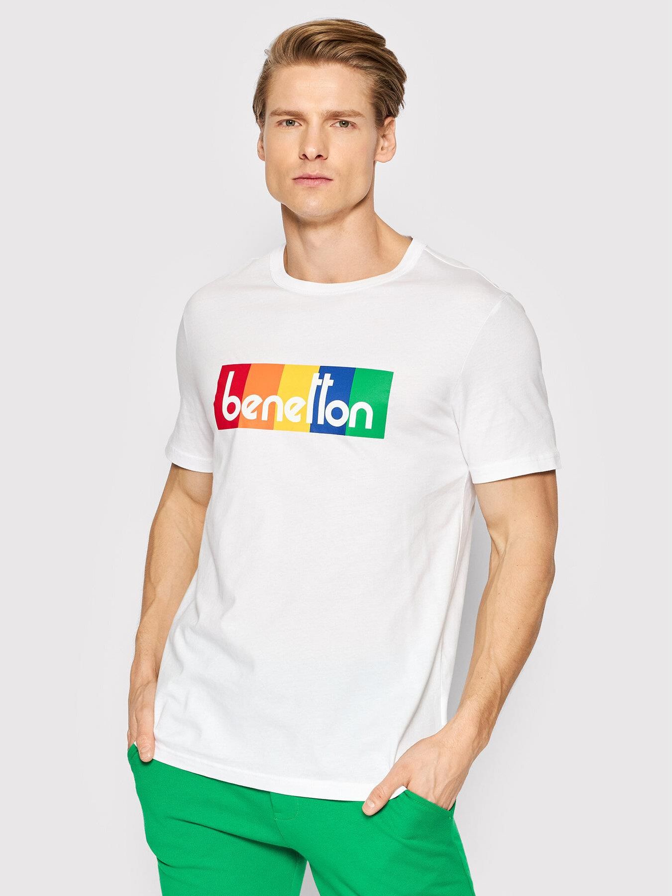 United Colors Of Benetton T-Shirt 3I1XU100A Biały Regular Fit - Ceny i ...