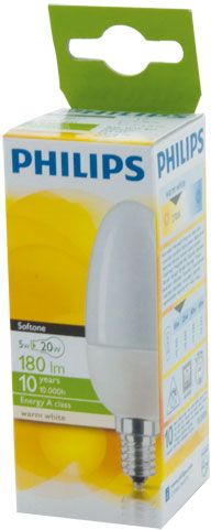 Philips Świetlówka kompaktowa Softone SW.5W/E14 8Y 8711500830050 ...