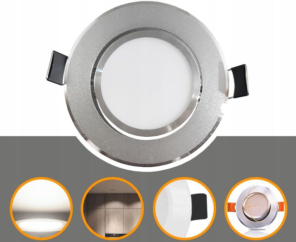 Focus Led 10 Sztuk Oczko Sufitowe Led 230V 7W Okrągłe Zimna (301029 ...