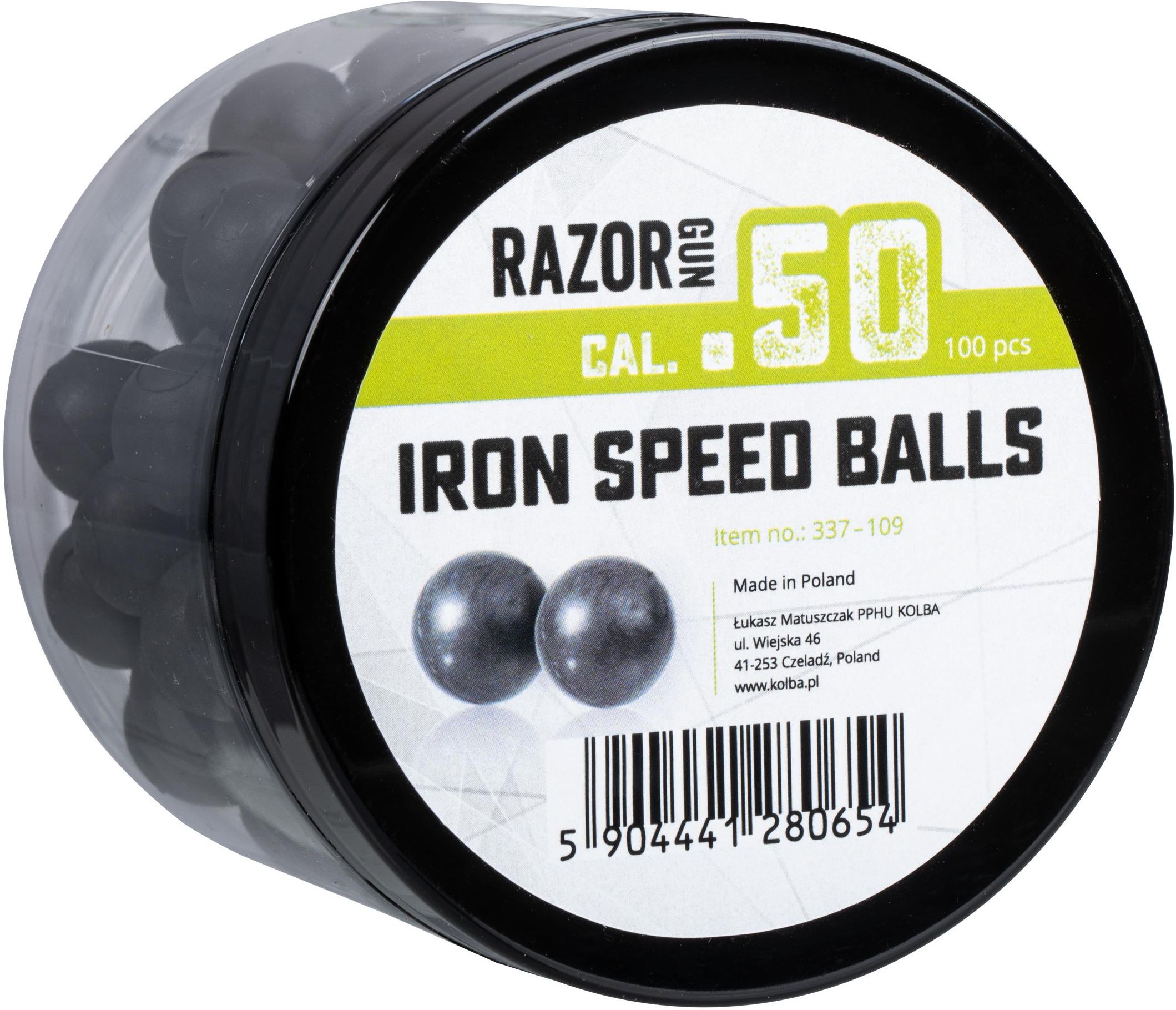 Razorgun Kule Gumowo-Metalowe Iron Speed Balls 50 Kal. .50 / 100 Szt. Do Umarex Hdr50 Hdp50 ...