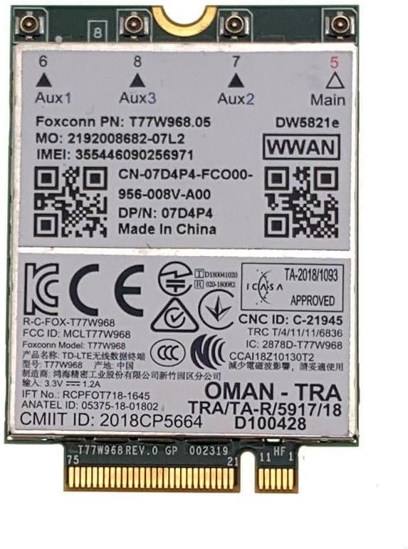 Podzespoły do laptopa DELL MODEM WWAN QUALCOMM SNAPDRAGON X20 LTE ...
