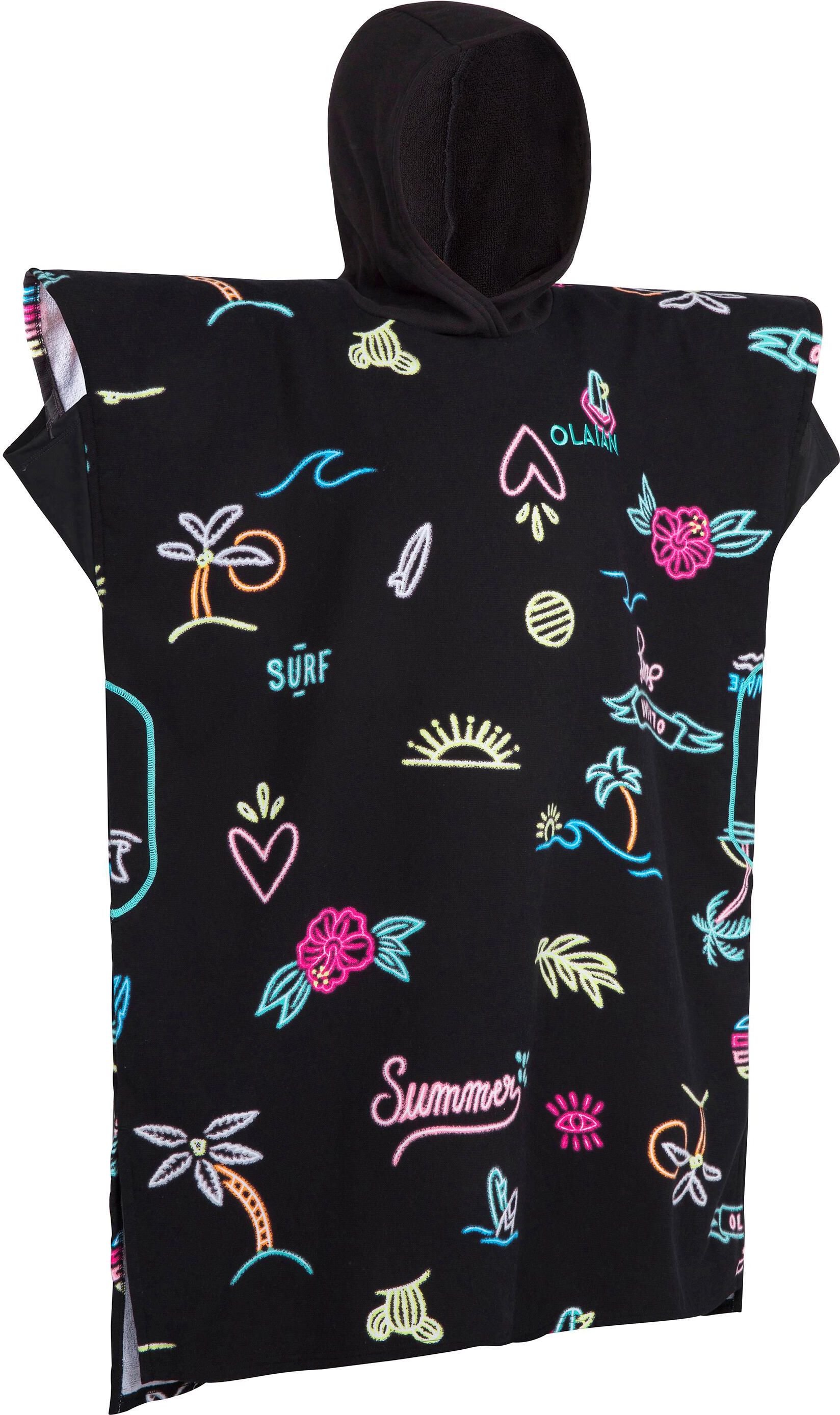 Olaian Ponczo Plażowe Dla Dzieci 550 Neon Czarny - Ceny i opinie - Ceneo.pl