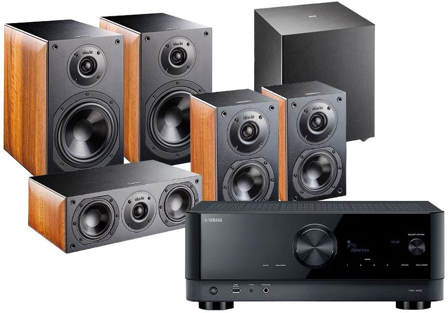 Kino domowe Yamaha TSR-400 Czarny + Indiana Line Nota 260 X + 740 X ...