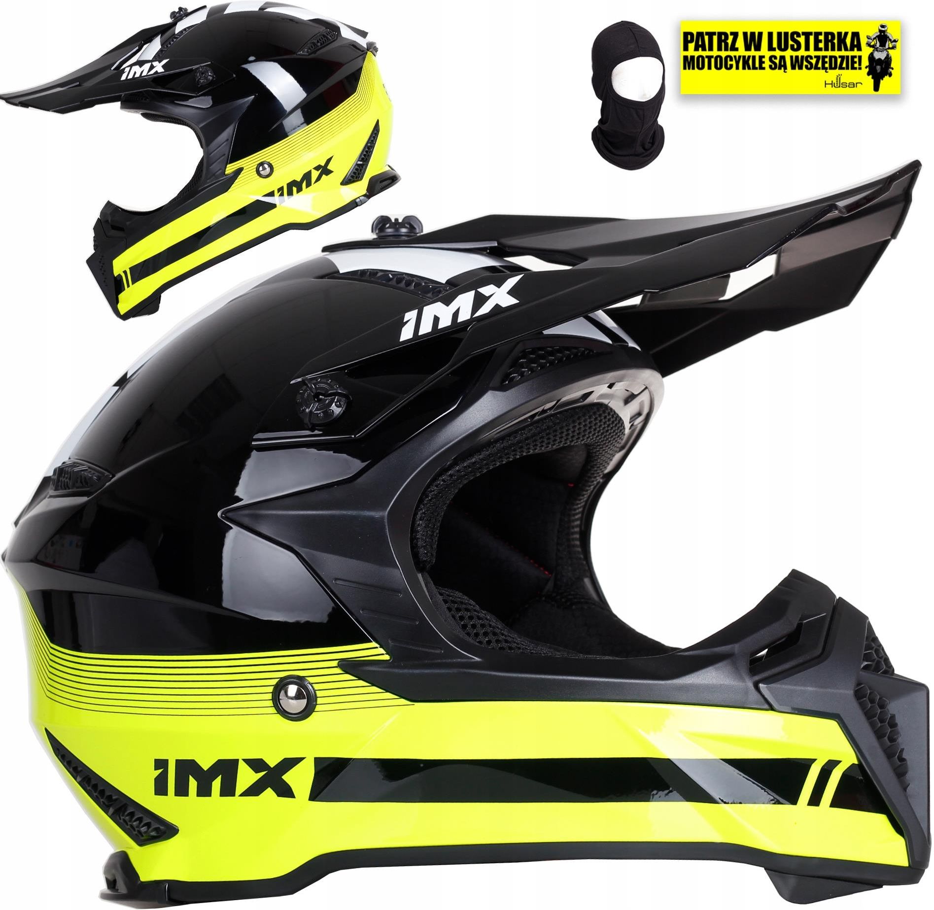Kask motocyklowy Imx Fmx-02 Black Yellow Cross Atv Off-Road - Opinie i ...