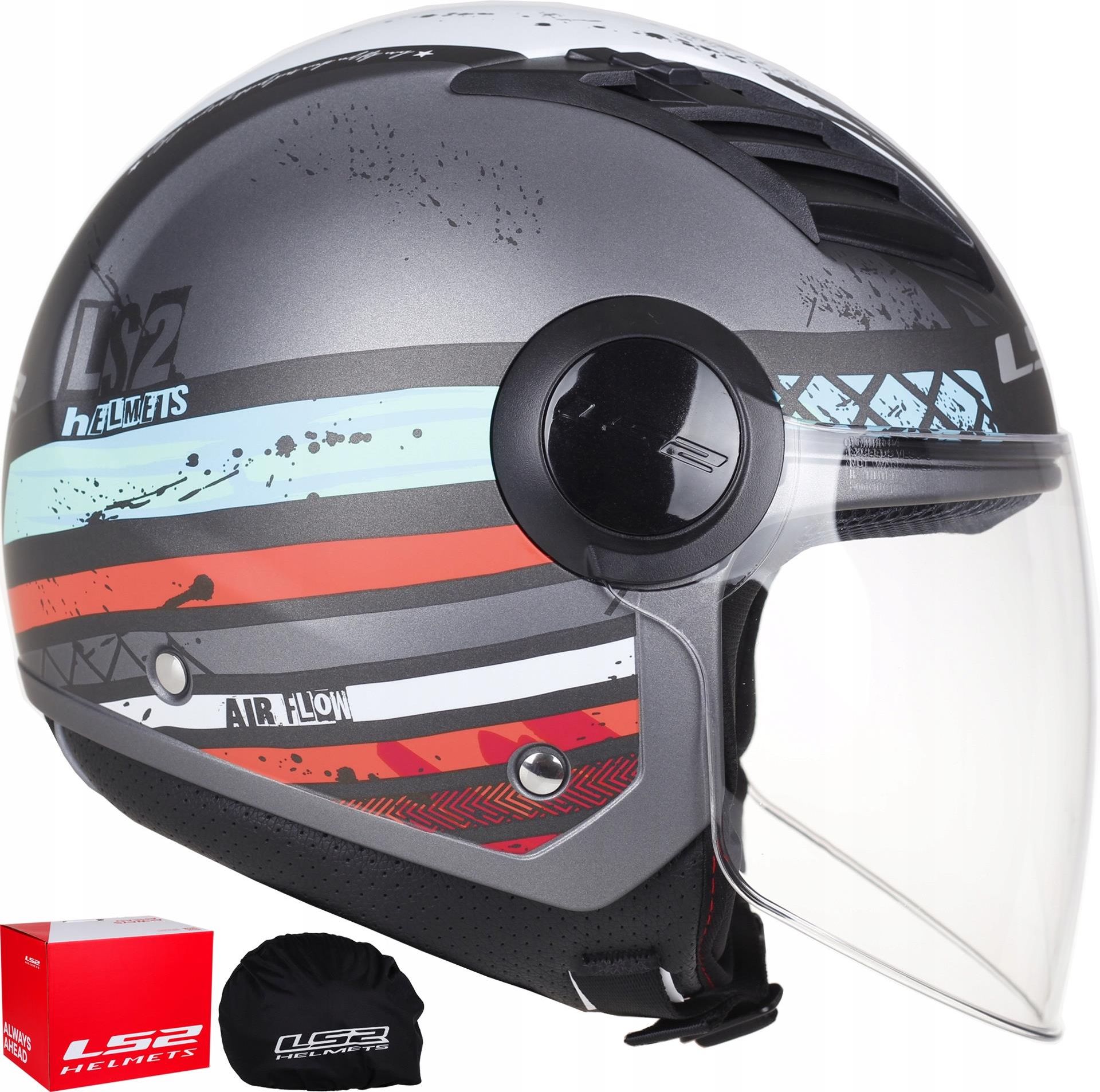 Kask motocyklowy Ls2 OF562 AIRFLOW RONNIE SILVER KASK OTWARTY JET ...