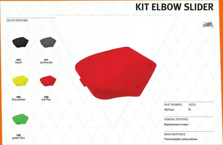 Odzież motocyklowa Dainese Slidery Łokci Kit Elbow Slider-Fl Czerwony ...