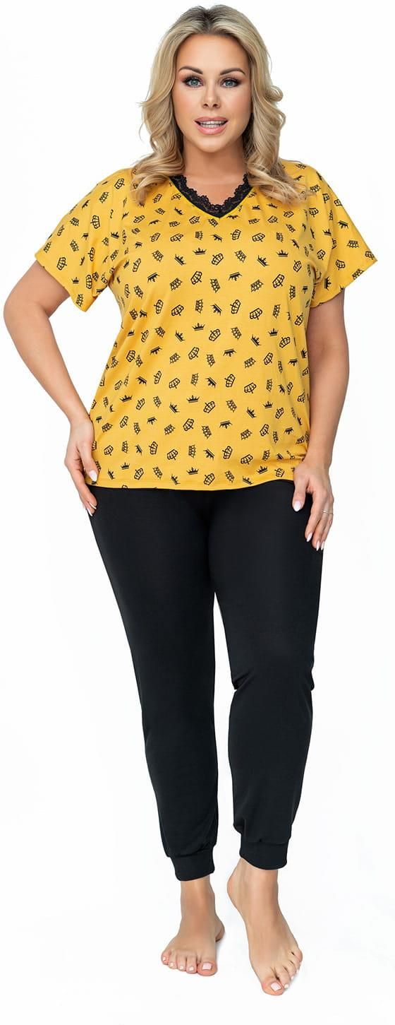 Piżama Damska Model Queen Plus Size Musztard - Ceny i opinie - Ceneo.pl