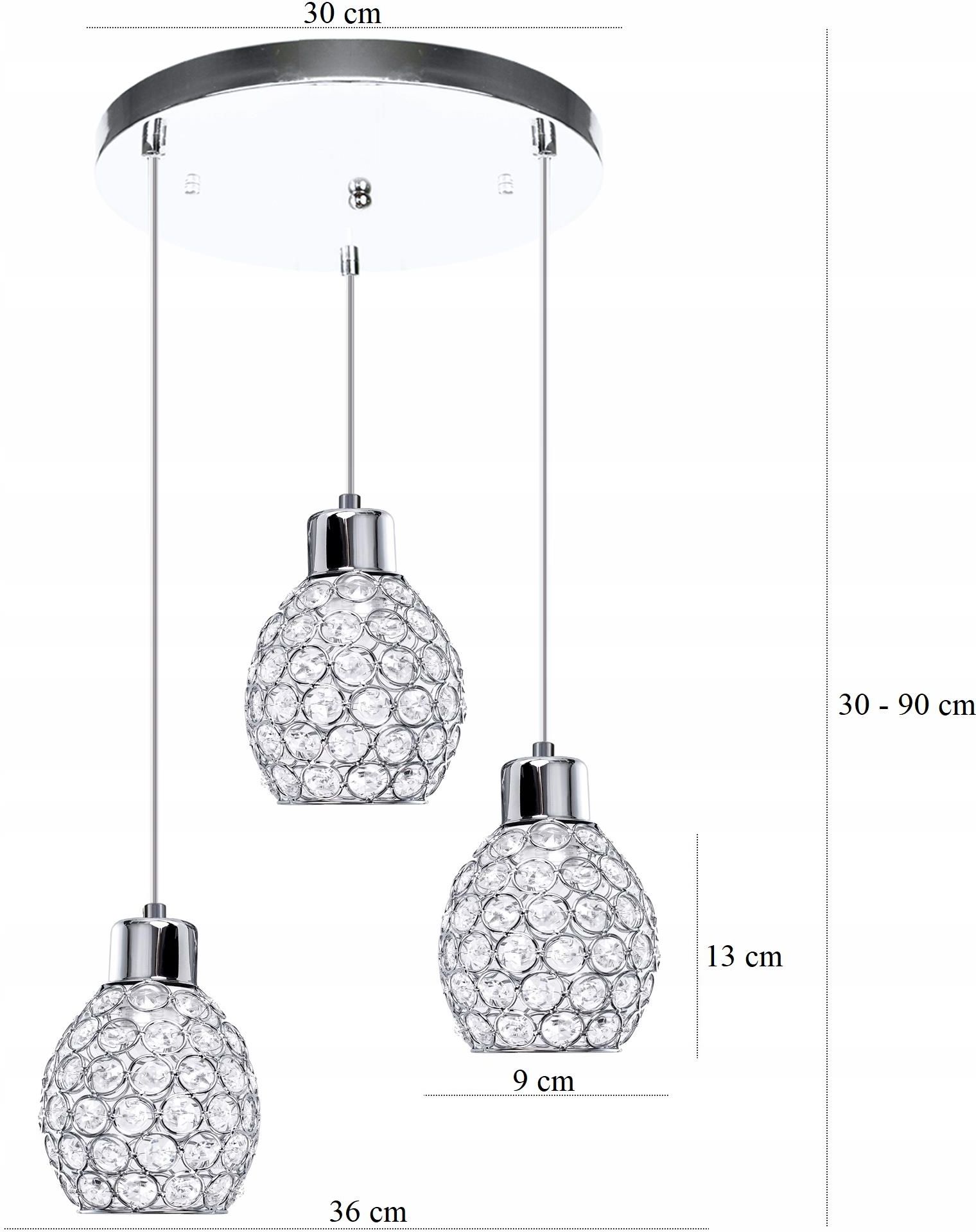 Tadex Lampa Wisząca Nowoczesna Żyrandol Kryształowa Led (PLO30300 ...