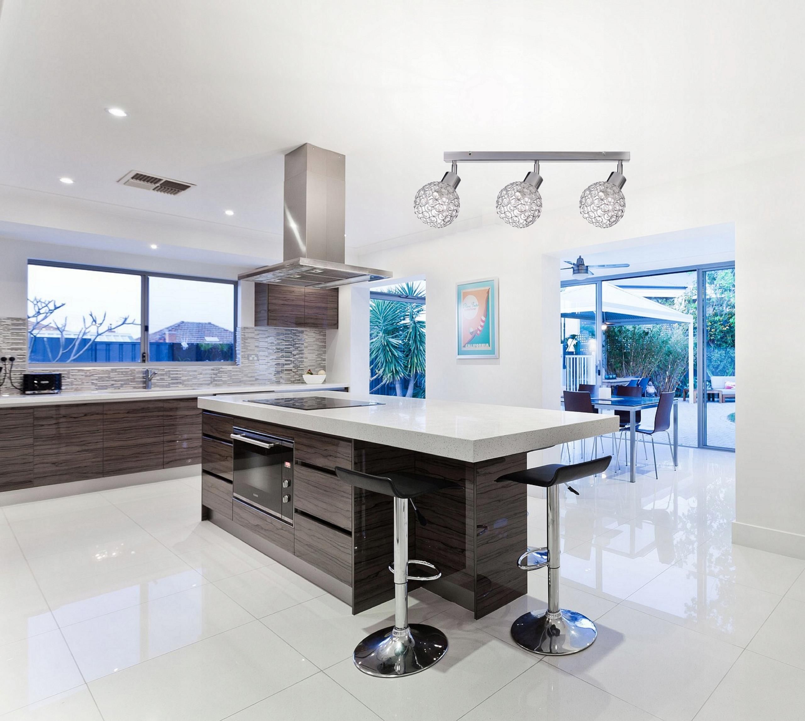 Tadex Lampa Wisząca Plafon Chrom Kryształki Diamenty Led (PR3305 ...