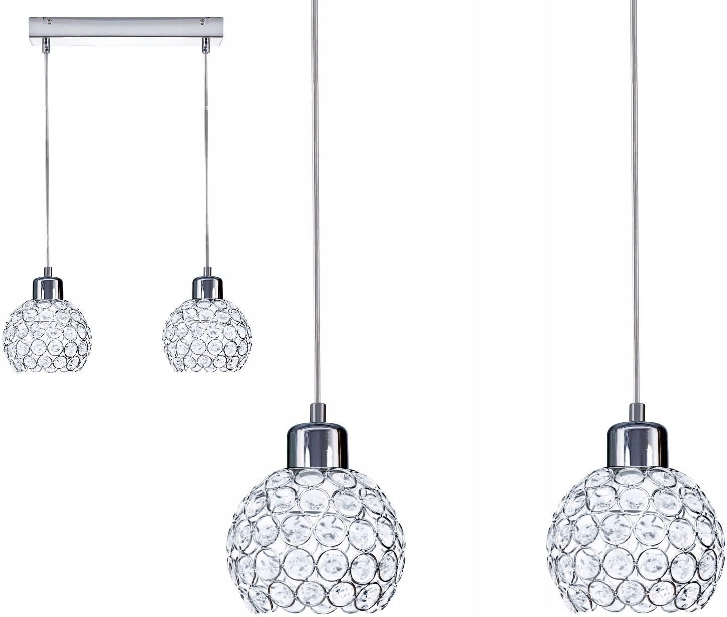Tadex Lampa Wisząca Zwis Chrom Kryształki Diamenty Led (RL20305 ...