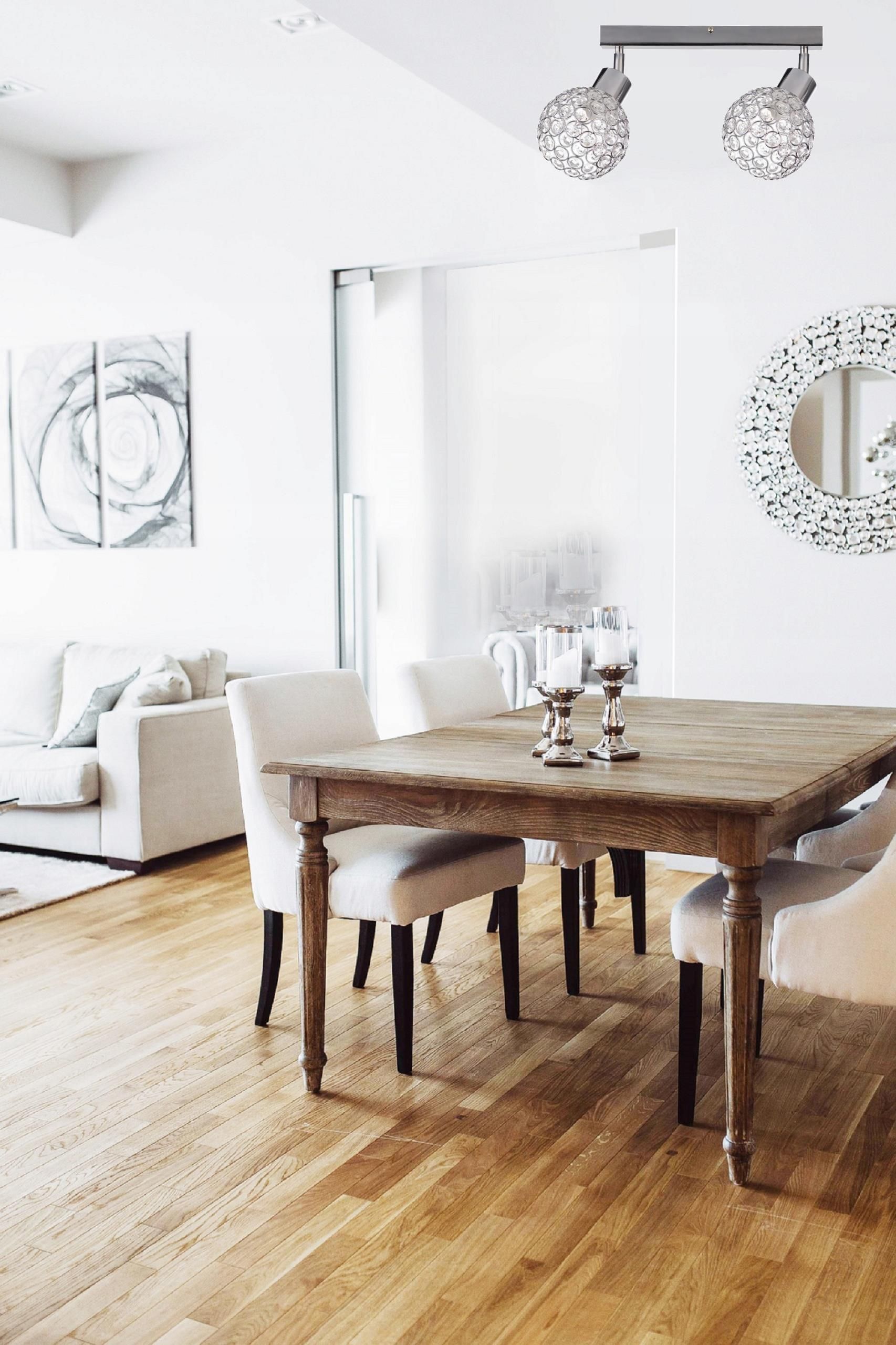 Tadex Lampa Wisząca Plafon Chrom Kryształki Diamenty Led (PR2305 ...