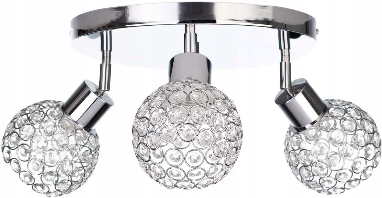 Tadex Lampa Wisząca Plafon Chrom Kryształki Diamenty Led (PPO3305 ...