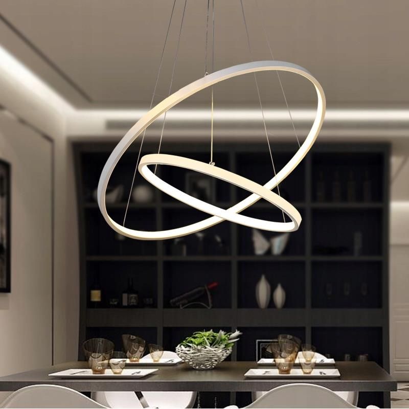 Hill Lighting Lampa Led Biała wisząca nowoczesna żyrandol koła (56 ...