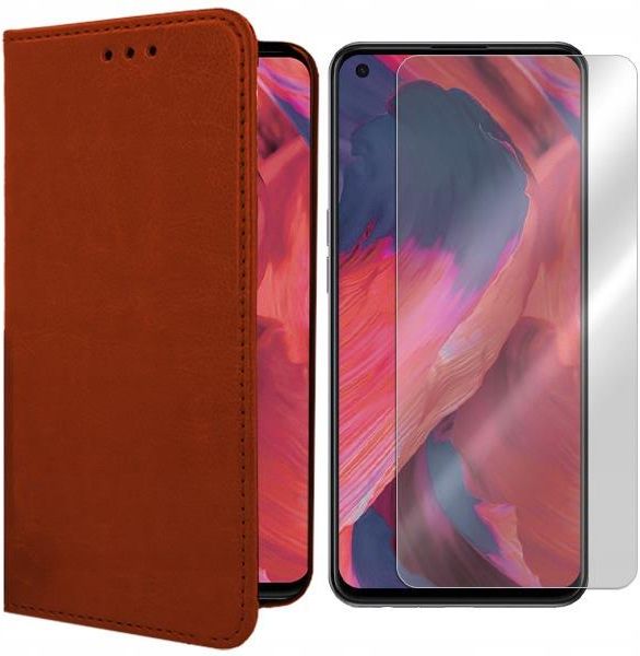 Etui Do Oppo A54 5G Case Skóra Naturalna + Szkło - Etui na telefon ...