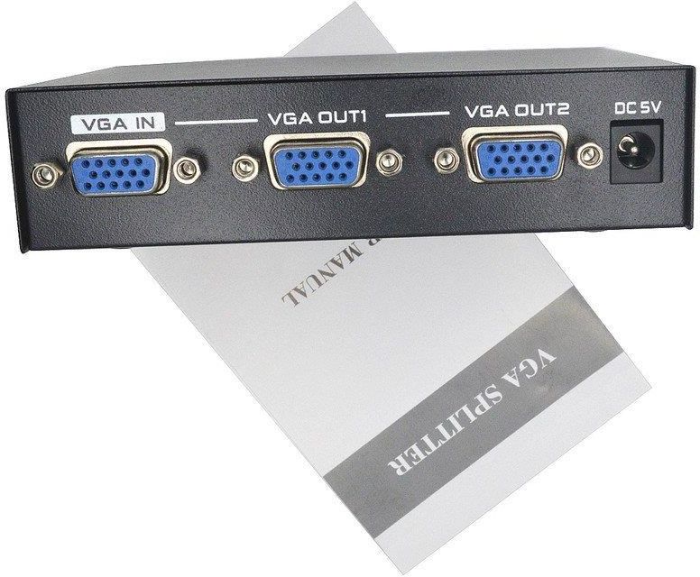 Splitter video Splitter Rozdzielacz VGA 1 x 2 Monitory FullHD - Opinie ...
