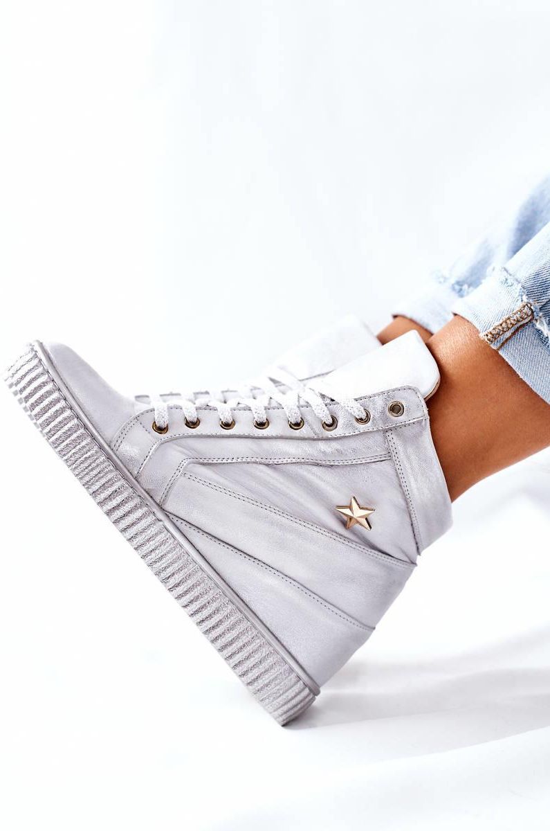 Damskie Sportowe Skórzane Buty Lewski Srebrne 3079 - Ceny i opinie ...