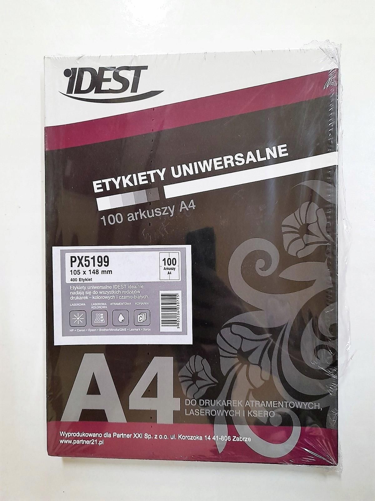IDEST ETYKIETY UNIWERSALNE A4 105X148 MM 400 SZT - Ceny i opinie - Ceneo.pl