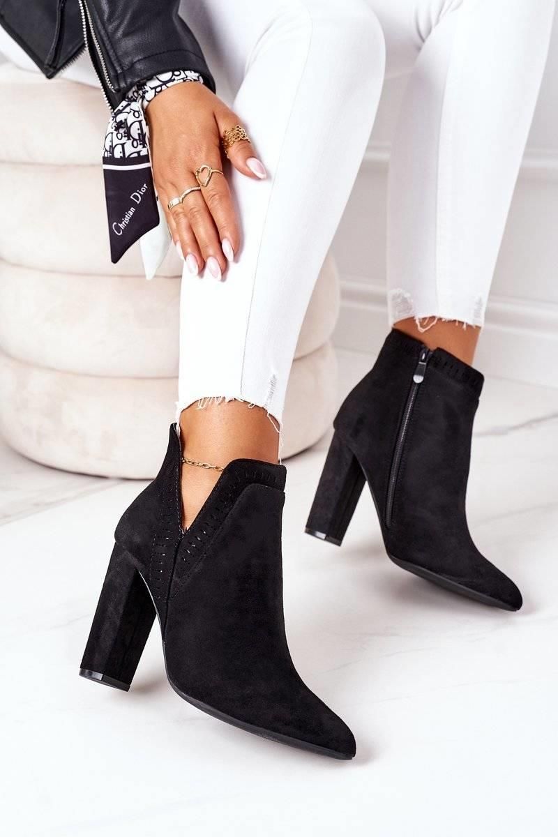 Ocieplane Botki Na Słupku Czarne Sally - Ceny i opinie - Ceneo.pl