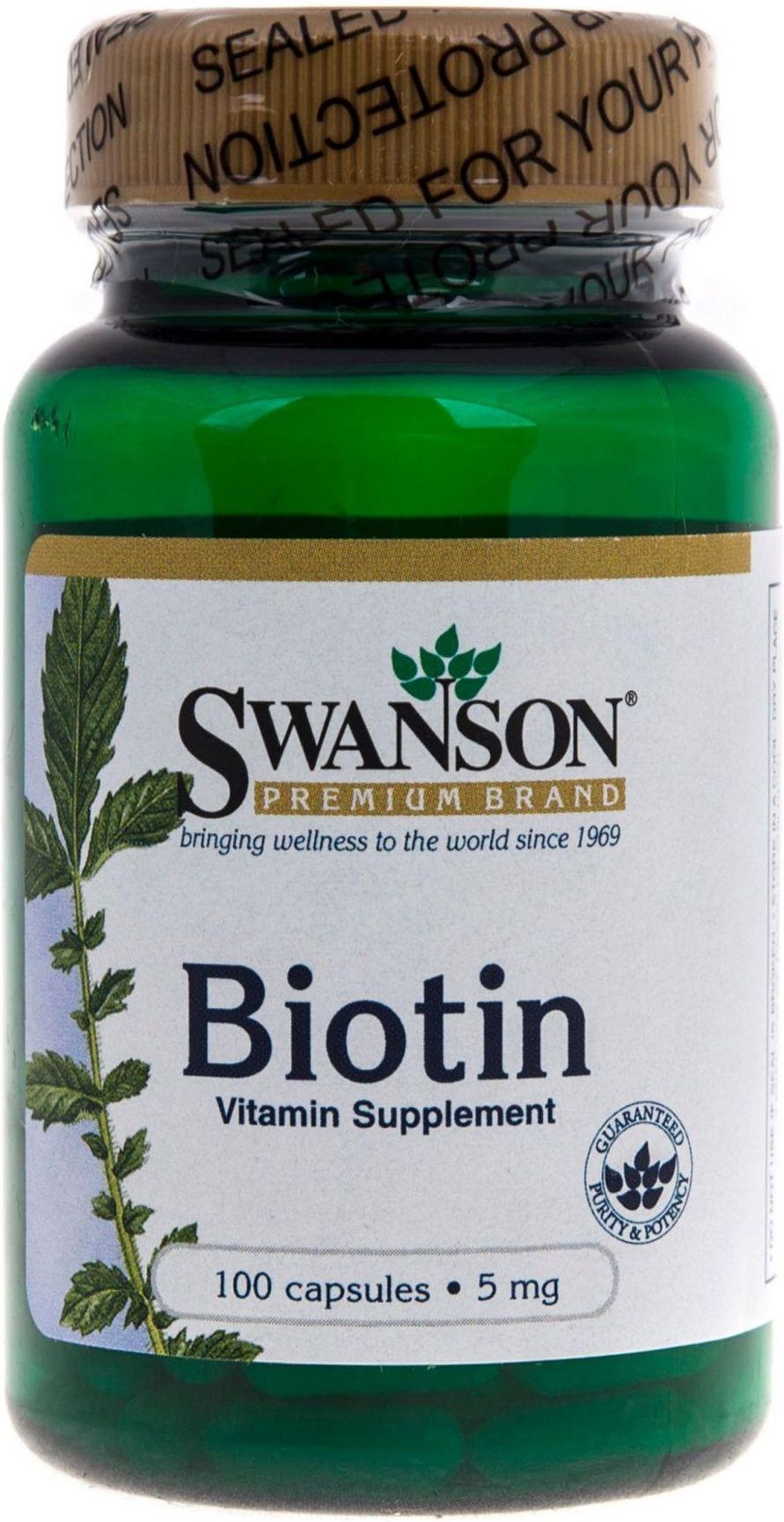 Swanson Biotin 100 kaps. 5mg - Opinie i ceny na Ceneo.pl