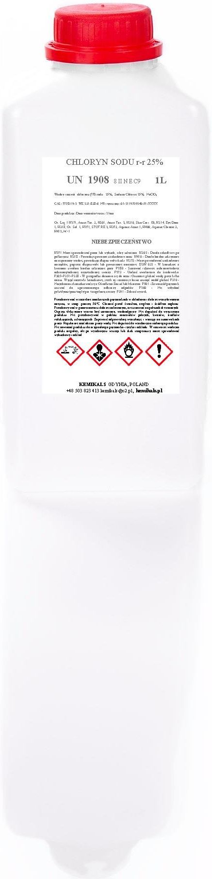 Chloryn Sodu, Chloran (III) Sodu r-r 25% 1L - ceny i opinie - Ceneo.pl