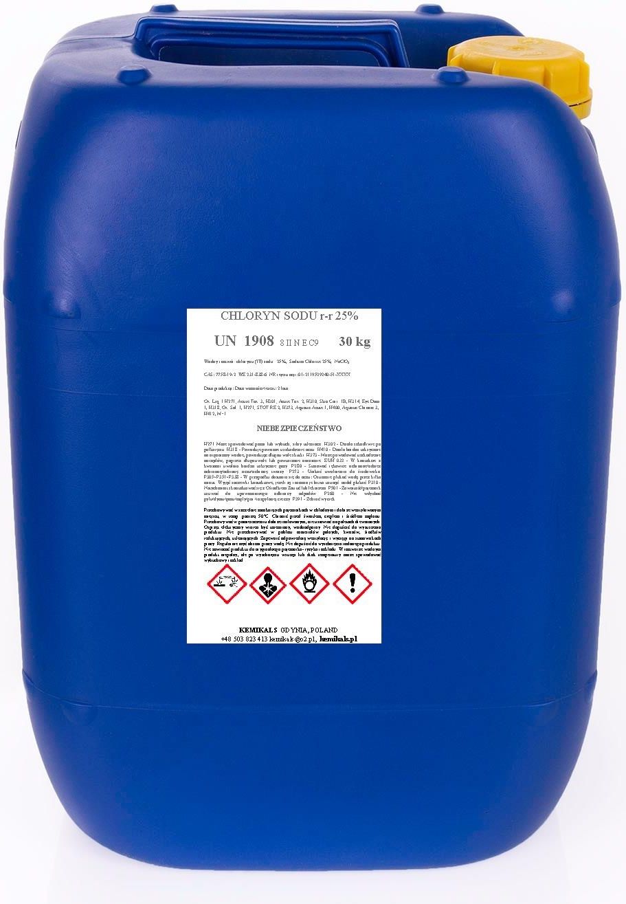 Drobne akcesoria medyczne Chloryn Sodu, Chloran (III) Sodu r-r 25% 30kg ...