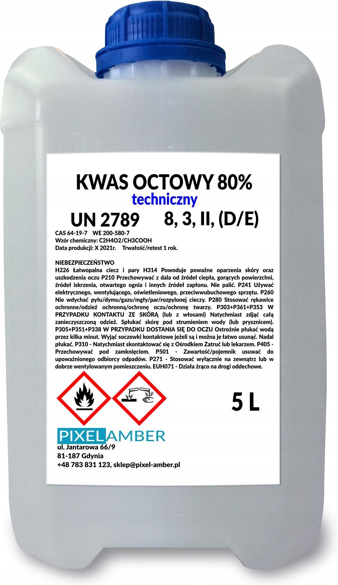 Kwas Octowy 80% Techniczny - 5L - ceny i opinie - Ceneo.pl