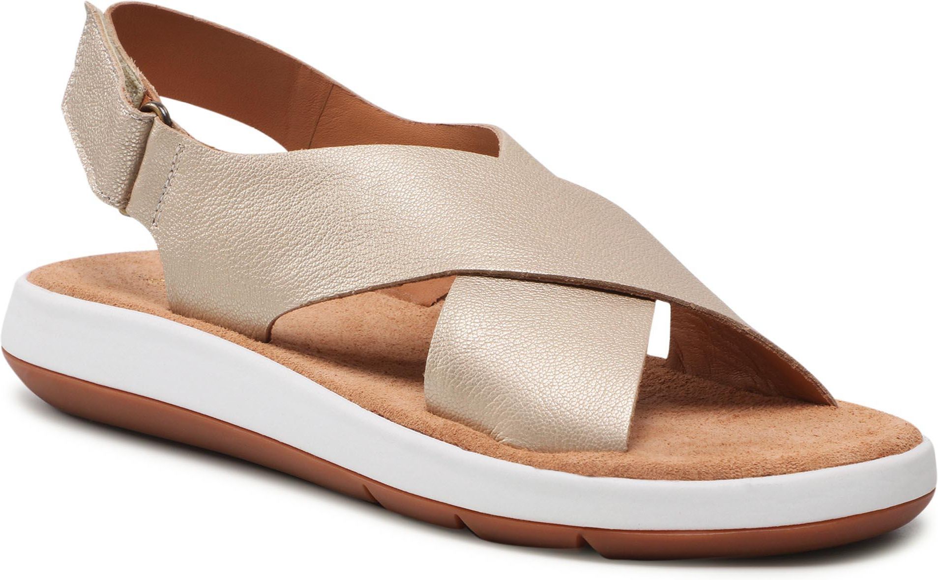 Sandały CLARKS - Jemsa Cross 261642424 Champagne Lea - Ceny i opinie ...