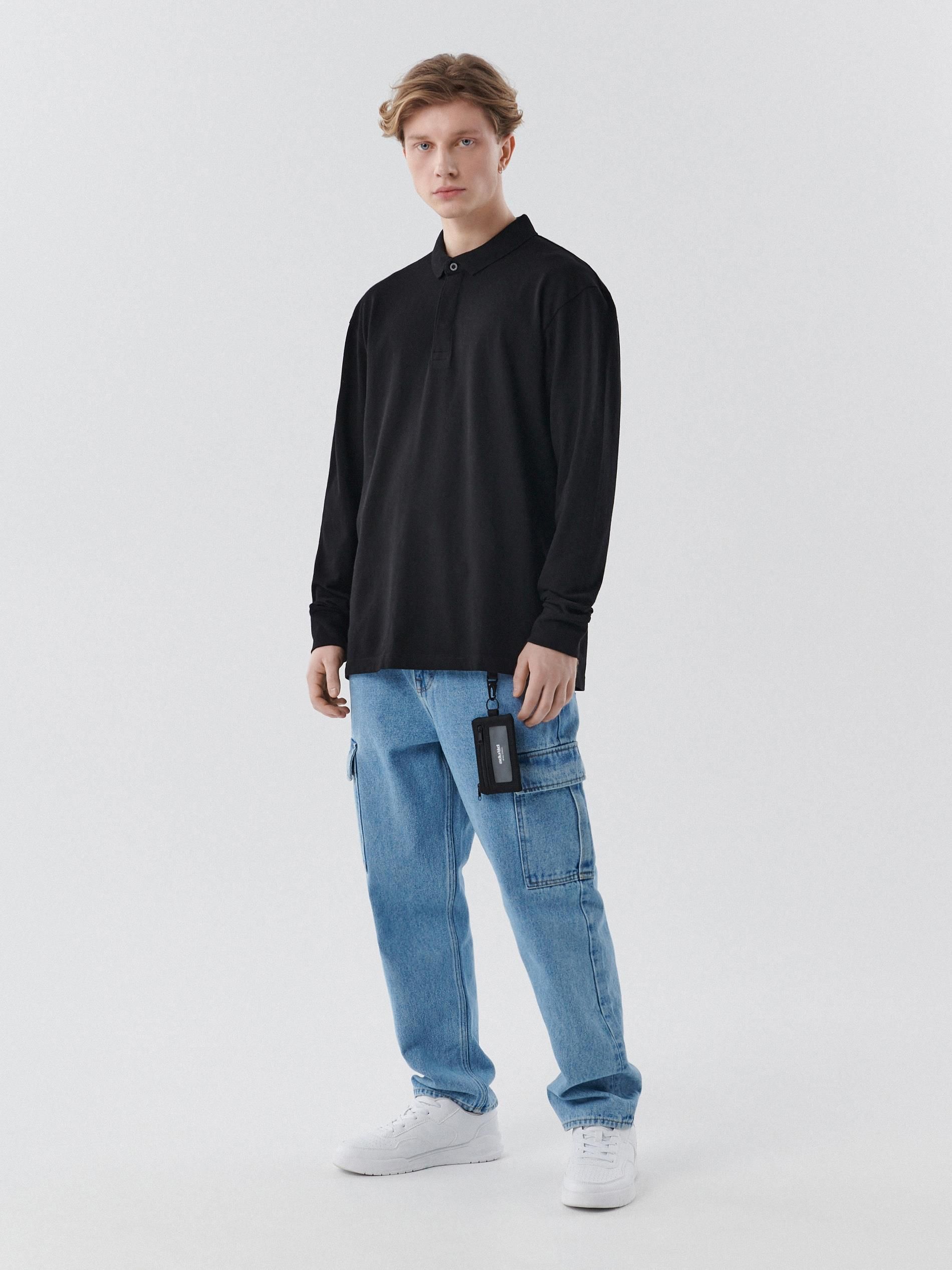 Cropp - Czarne polo longsleeve - Czarny - Ceny i opinie - Ceneo.pl