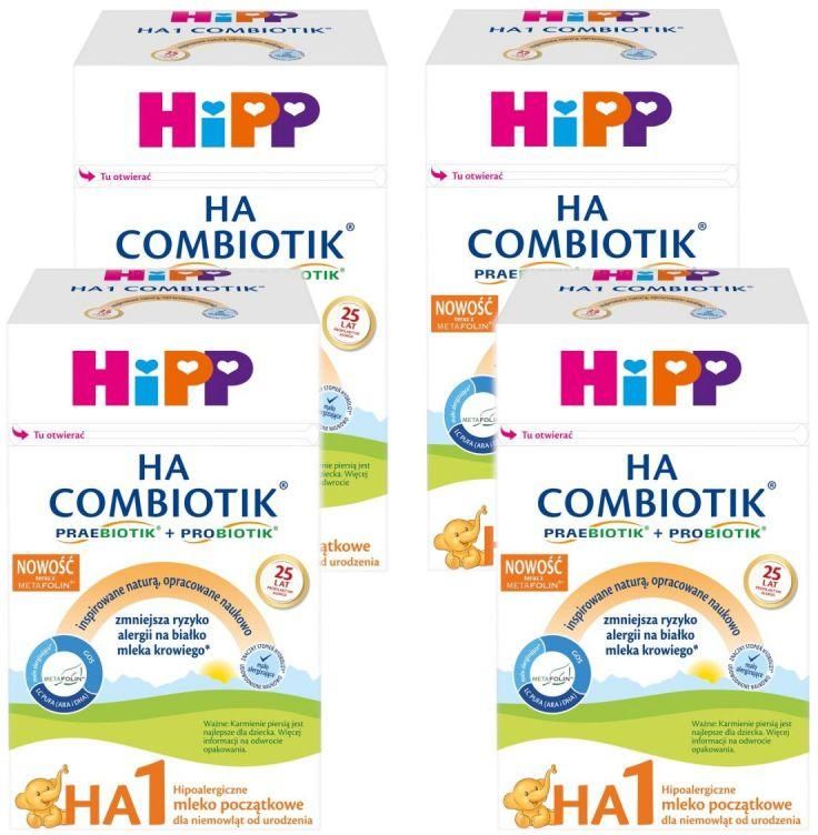 Hipp 1 Ha Combiotik Hipoalergiczne Mleko Początkowe Dla Niemowląt Od Urodzenia Zestaw 4X600G ...