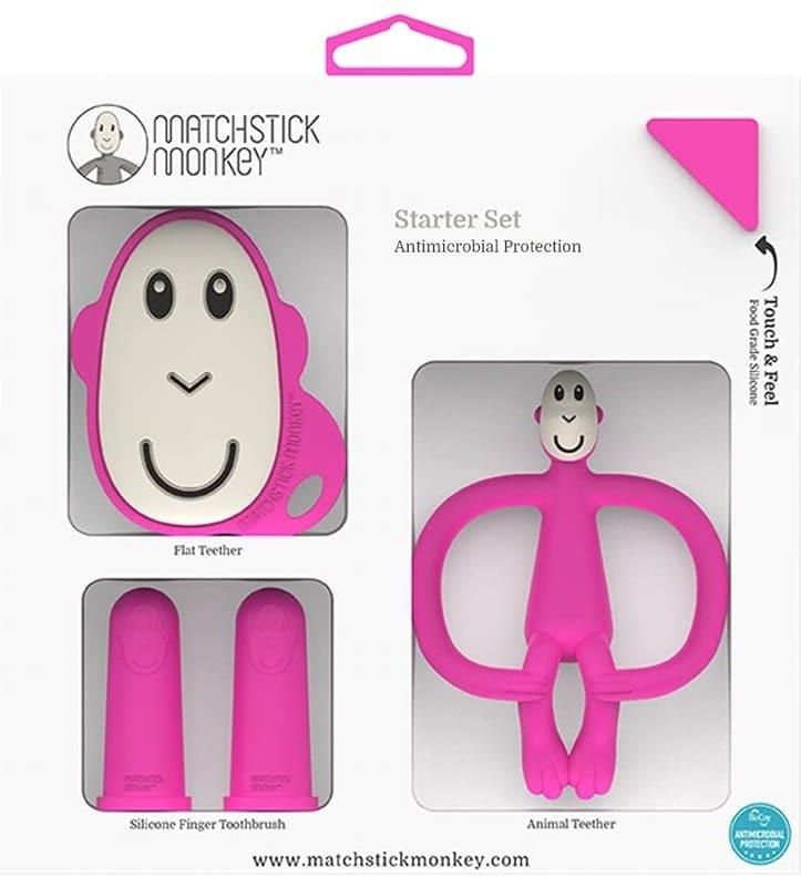 Matchstick Monkey Teething Starter Set Pink - Ceny i opinie - Ceneo.pl