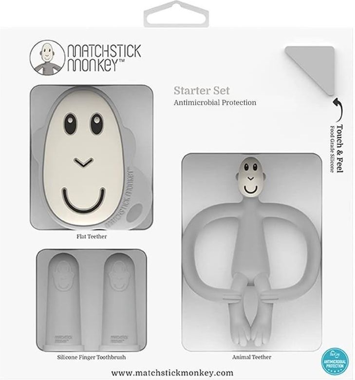 Matchstick Monkey Teething Starter Set Grey - Ceny i opinie - Ceneo.pl