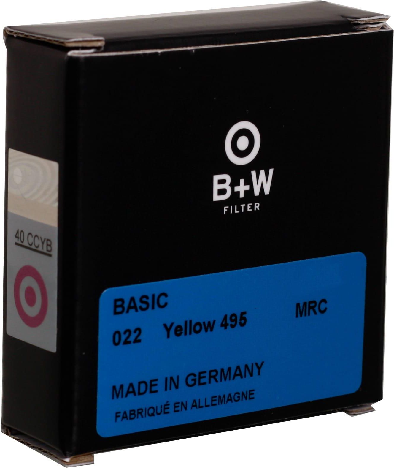 Filtr do obiektywu B+W Filtr fotograficzny Basic Yellow 022 MRC 72mm ...