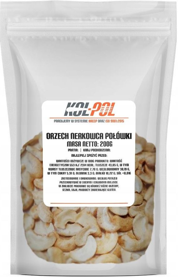 Orzechy Nerkowca 200g Połówki nerkowce naturalne - Ceny i opinie - Ceneo.pl