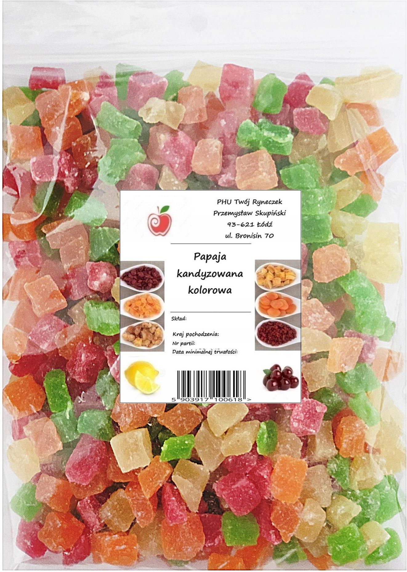 Papaja Kandyzowana Suszona Kolorowa Kostka 1KG - Ceny i opinie - Ceneo.pl