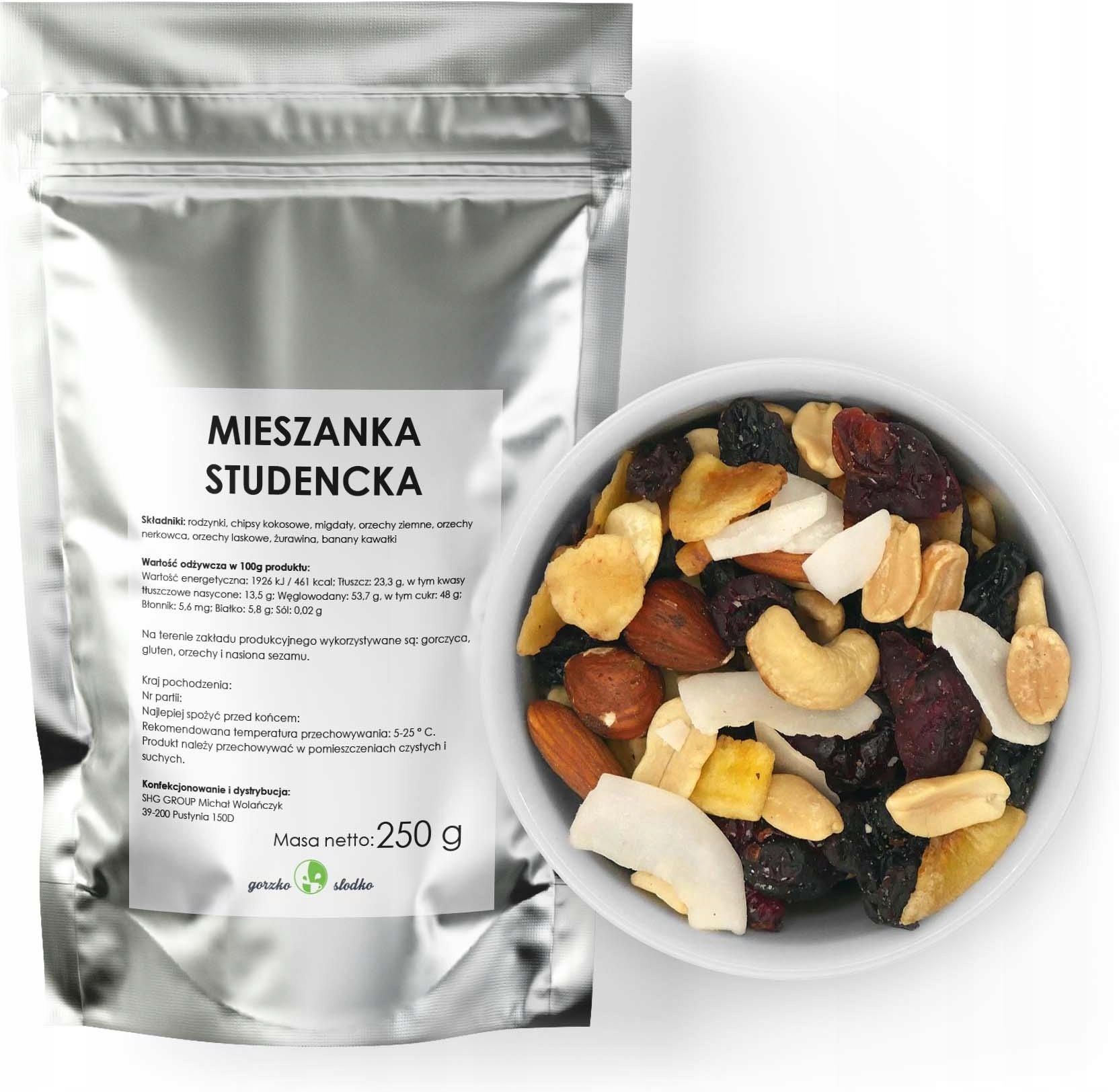 Mieszanka Studencka orzechowo bakaliowa 250g - Ceny i opinie - Ceneo.pl