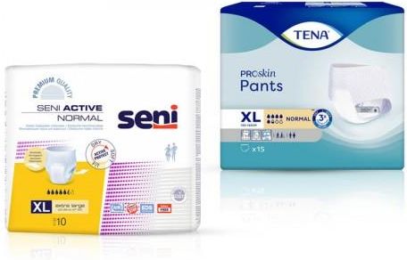 SENI Active Normal XL 10szt + TENA Pants ProSkin Normal XL 15szt ...