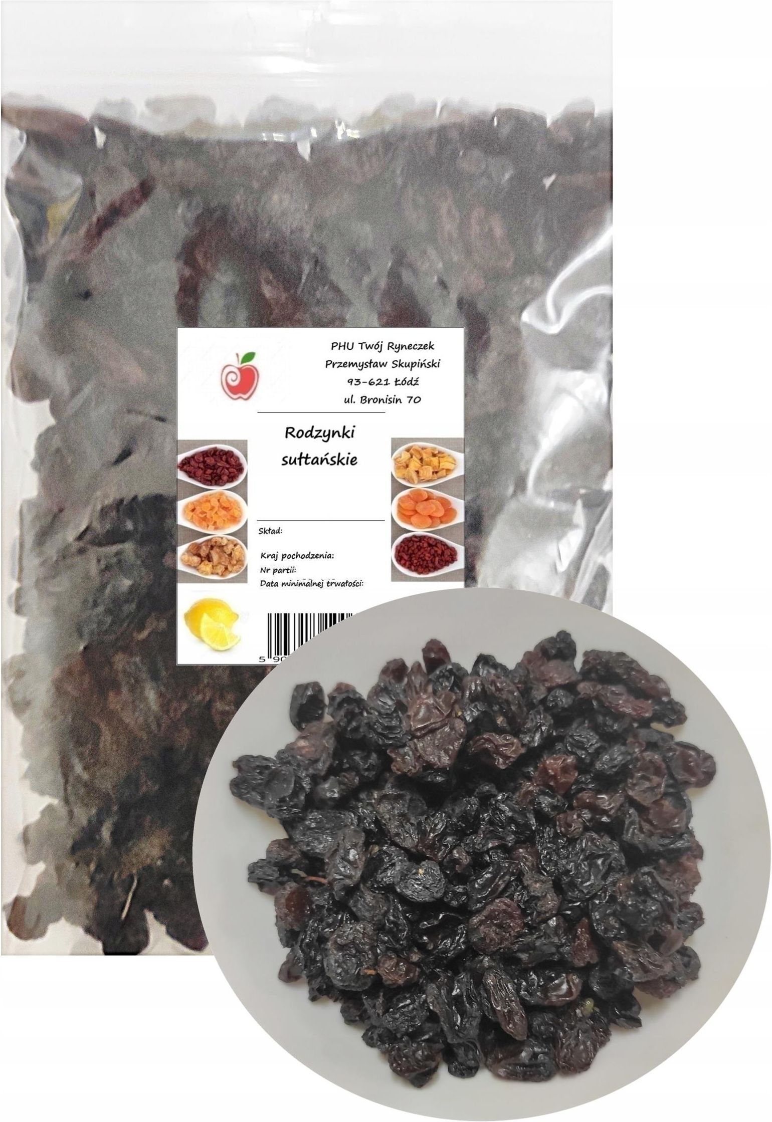 Zakupy Do Domku Rodzynki Sułtańskie 500g Suszone Sułtanki Bez So2 ...