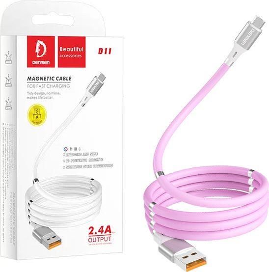 DENMEN DENMEN KABEL USB D11T USB-C 2.4A 1M RÓŻOWY (29363) (29363 ...