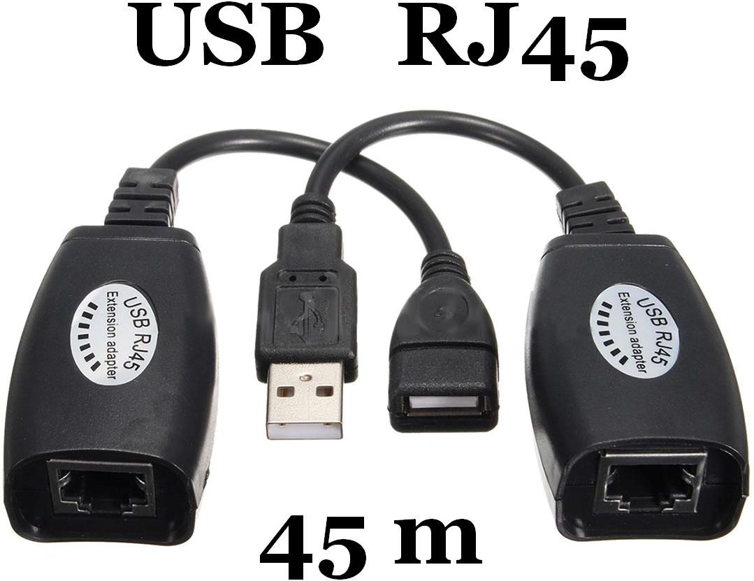 RJ45 EXTENDER PRZEDŁUŻACZ EXTENDER USB RJ45 5E 6 DO 45M (RJ45EXTENDER ...