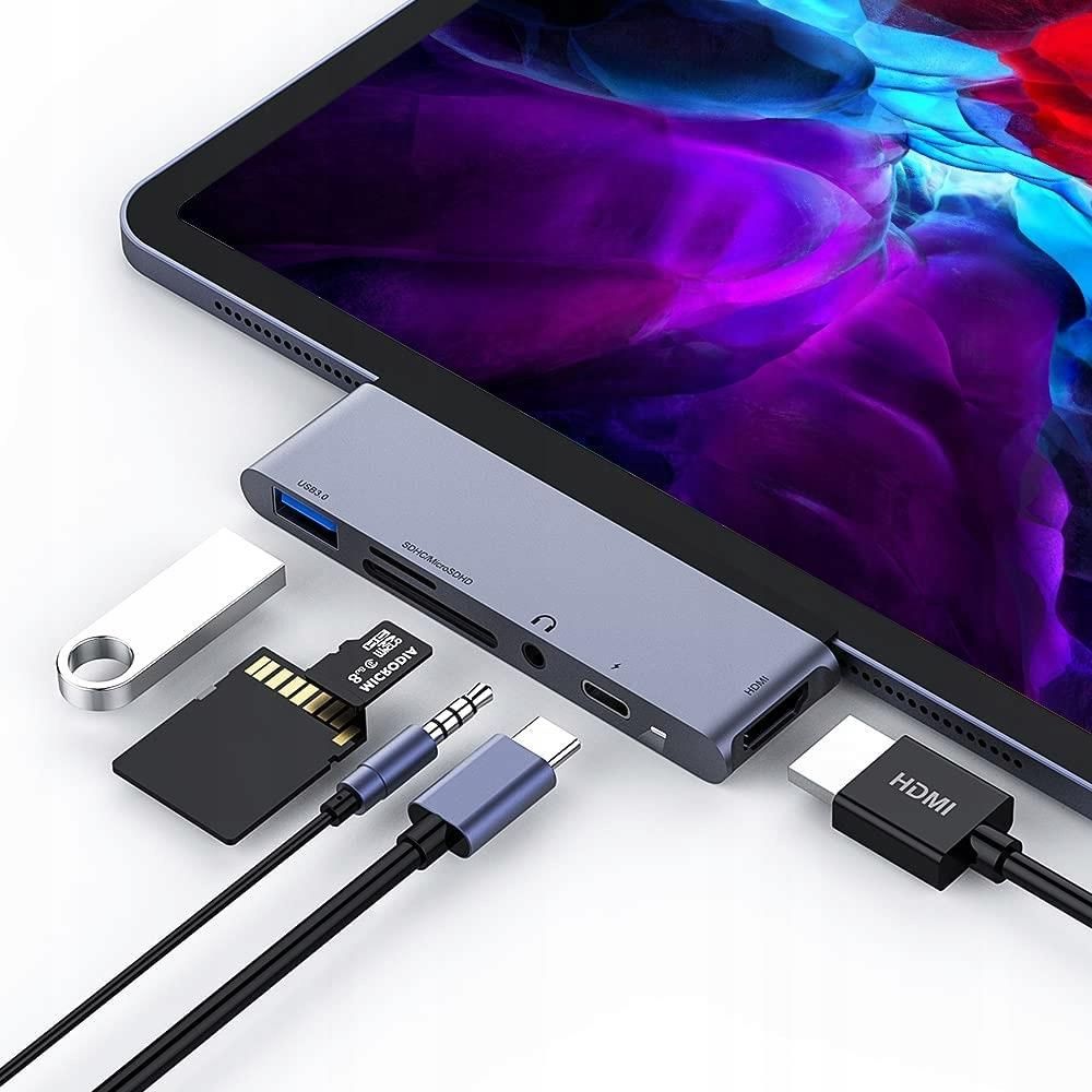 Hub USB Hoplaza Hub Usb Ipad Pro HDMI4K Macbook Sd Usb-c 60W (HOPL) - Opinie i ceny na Ceneo.pl