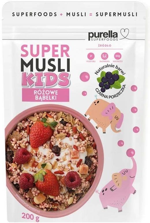 Purella Super Musli Kids Różowe Bąbelki 200g - Ceny i opinie - Ceneo.pl